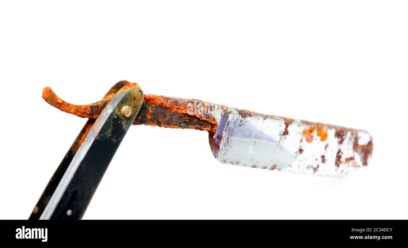 pivture of an old rusty damaged razor Stock Photo - Alamy