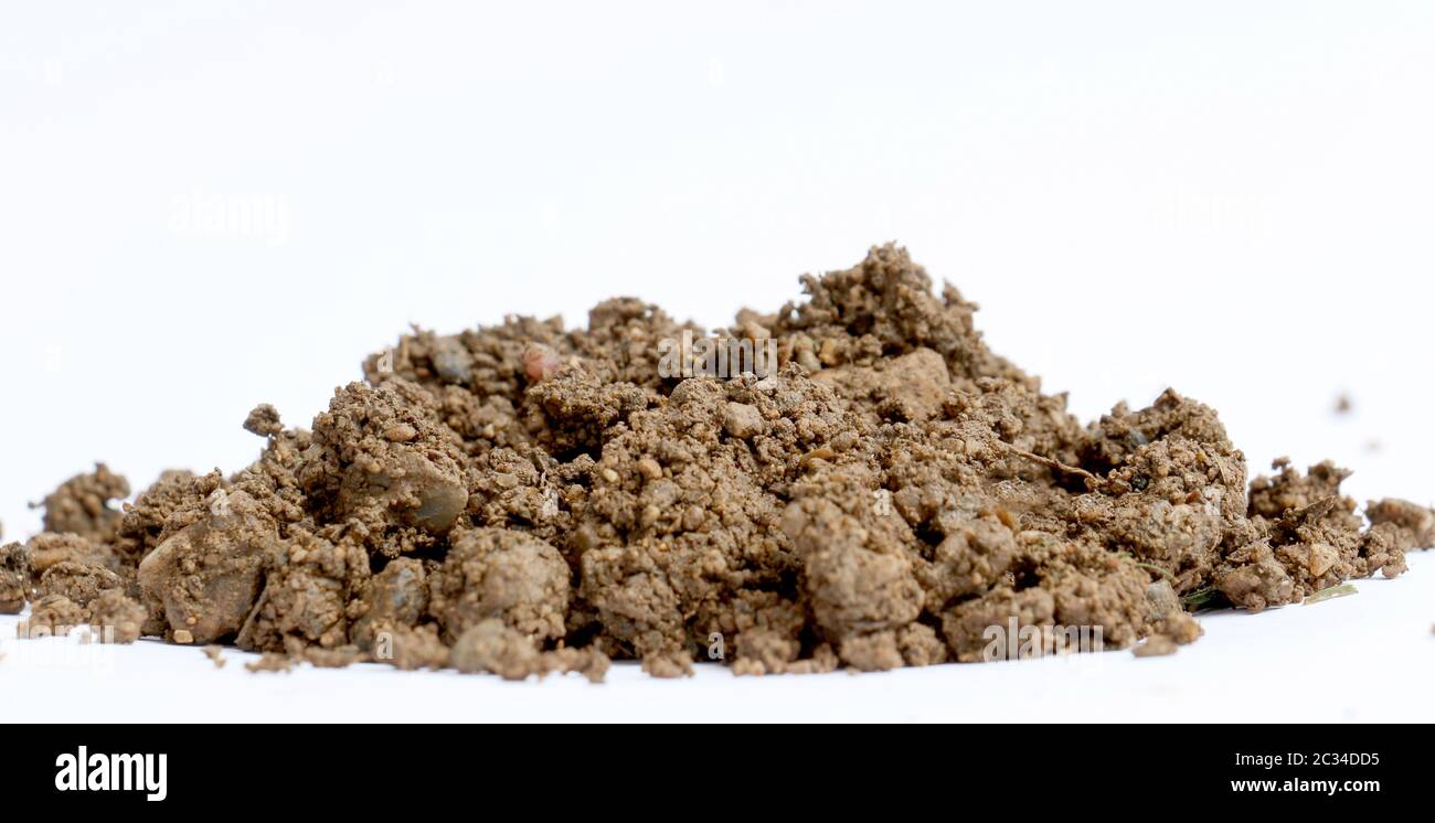 ¨picture of a Pile heap of soil isolated on white background Stock ...