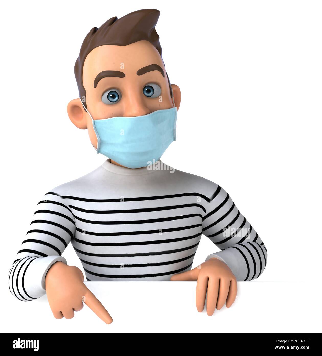 3D illustration of a cartoon character with a mask Stock Photo - Alamy