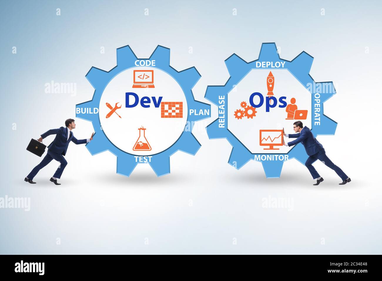 DevOps software development IT concept Stock Photo - Alamy