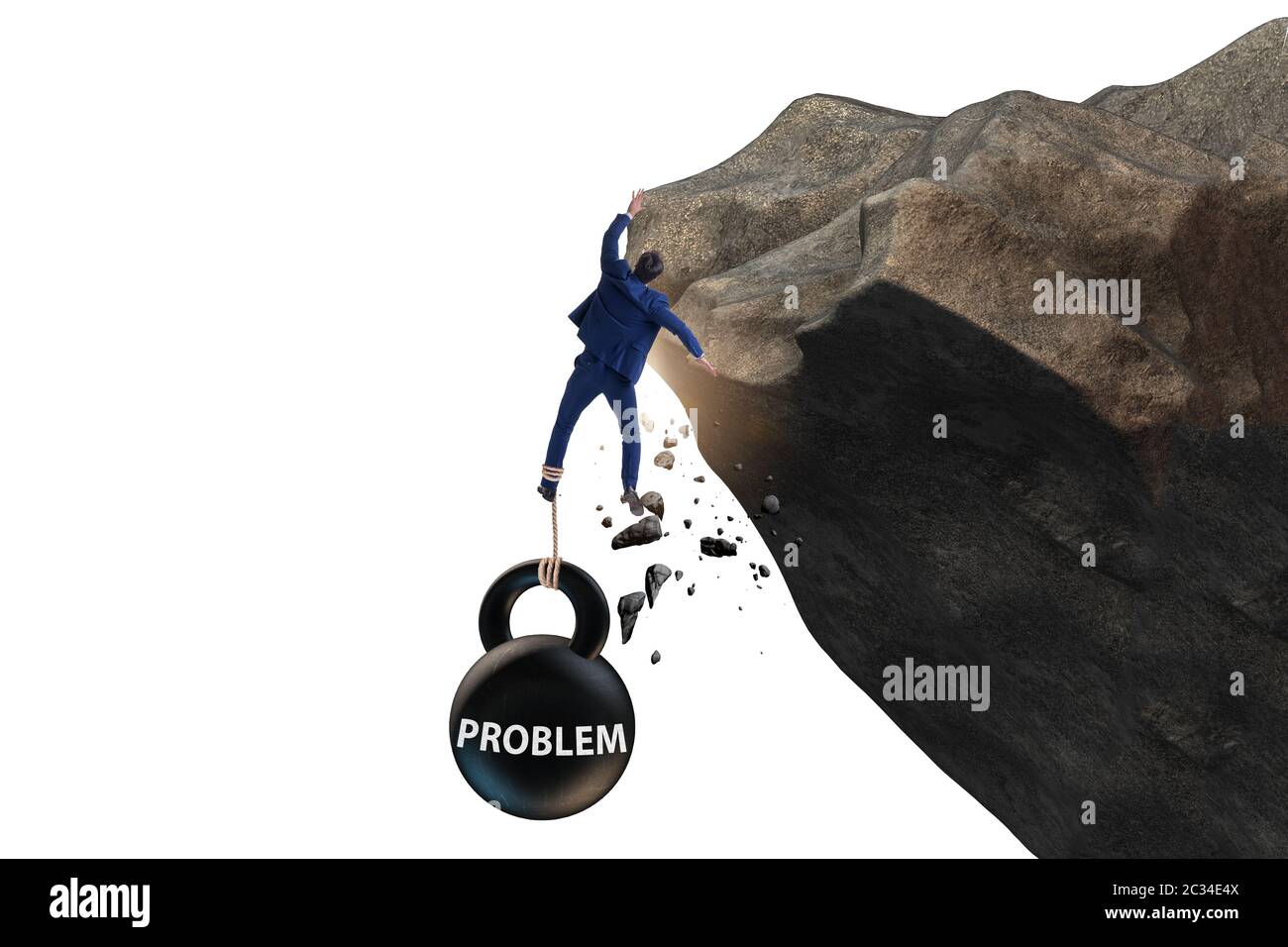 Concept of problem with businessman Stock Photo - Alamy