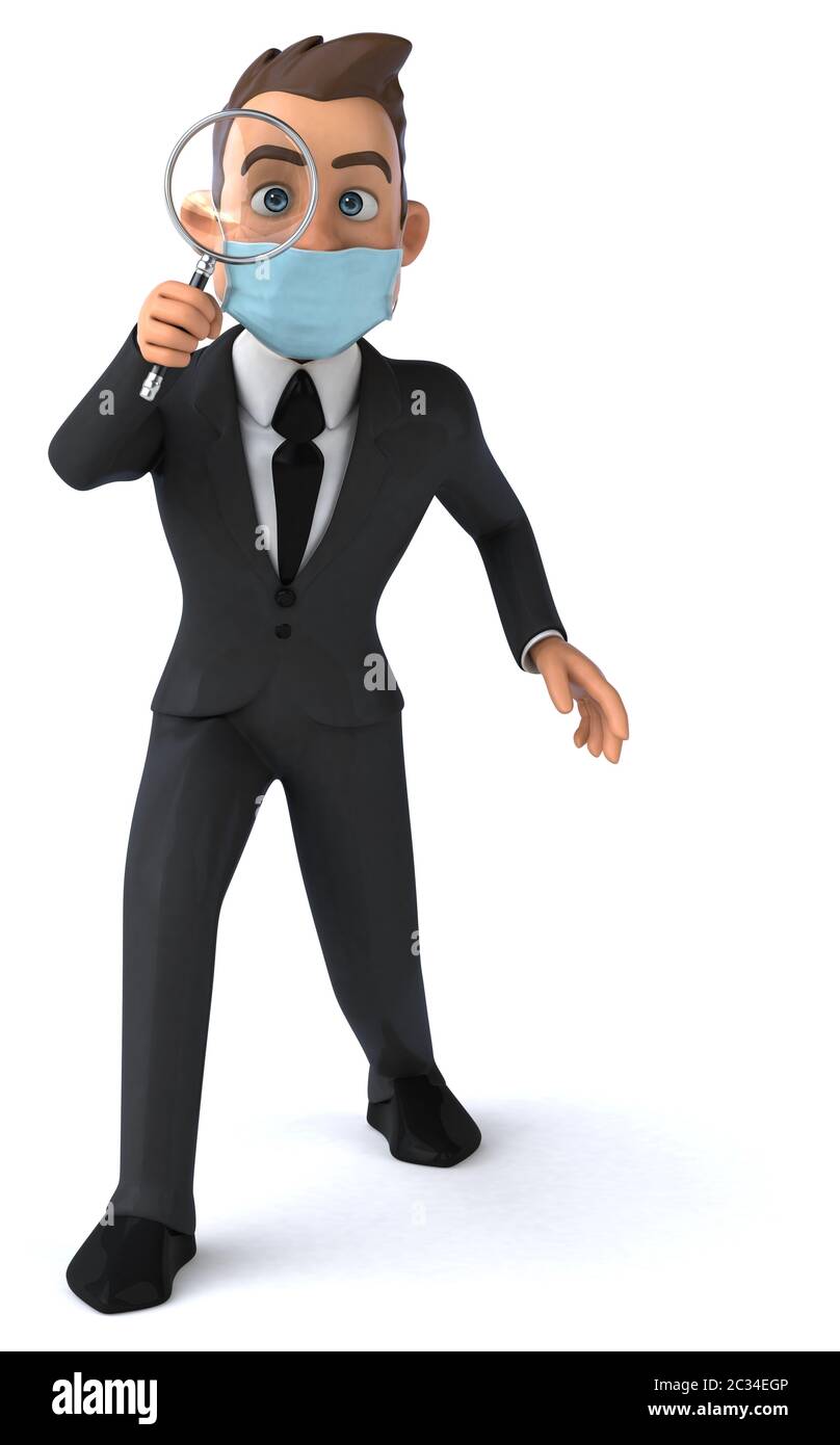 3D illustration of a cartoon character with a mask Stock Photo - Alamy