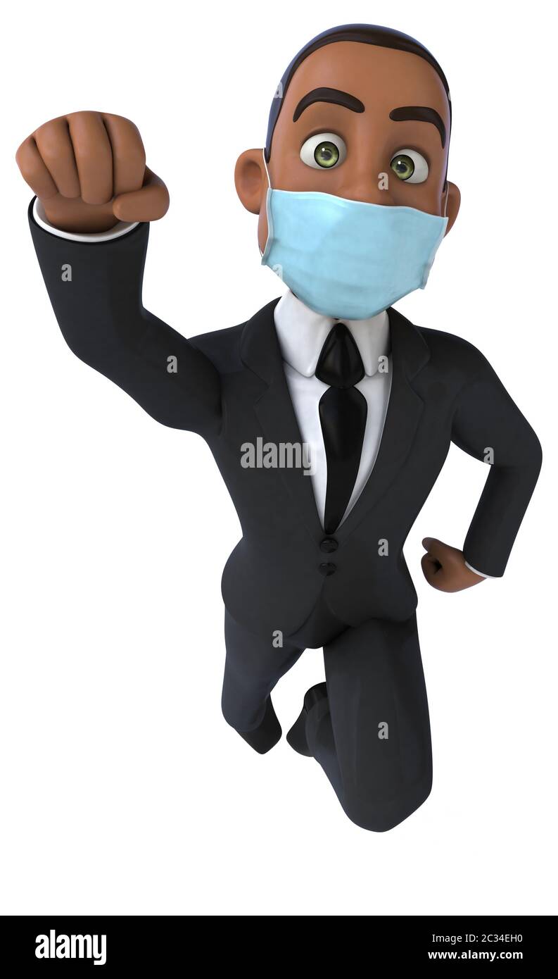 3D illustration of a cartoon character with a mask Stock Photo - Alamy