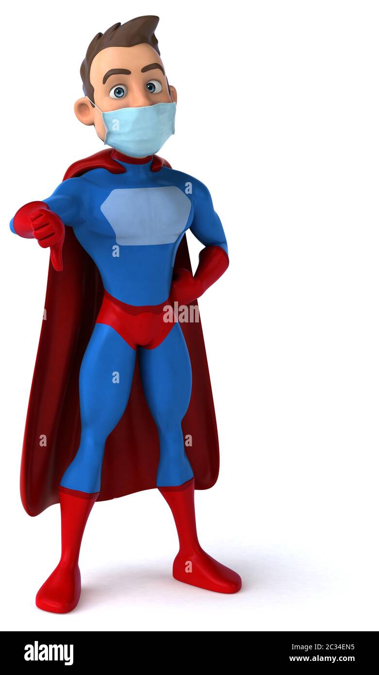 3D illustration of a cartoon character with a mask Stock Photo - Alamy