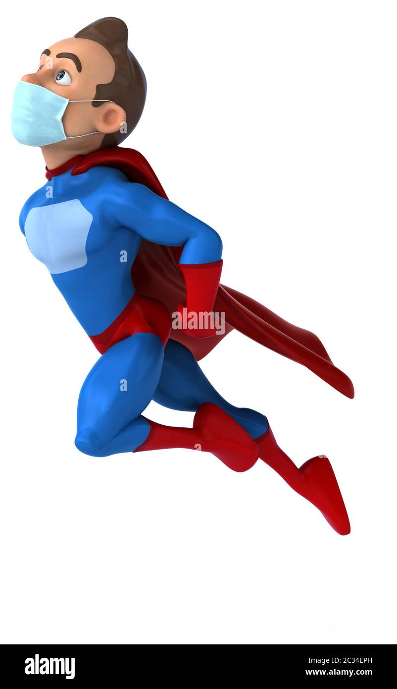 3D illustration of a cartoon character with a mask Stock Photo - Alamy