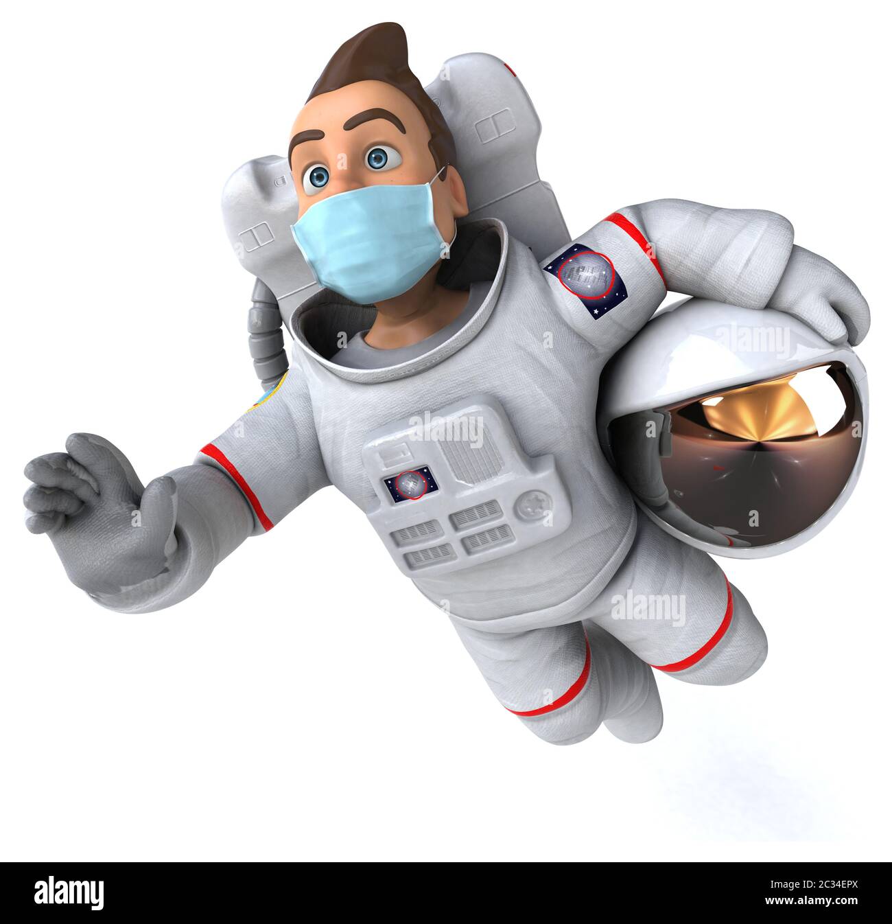 3D illustration of a cartoon character with a mask Stock Photo - Alamy