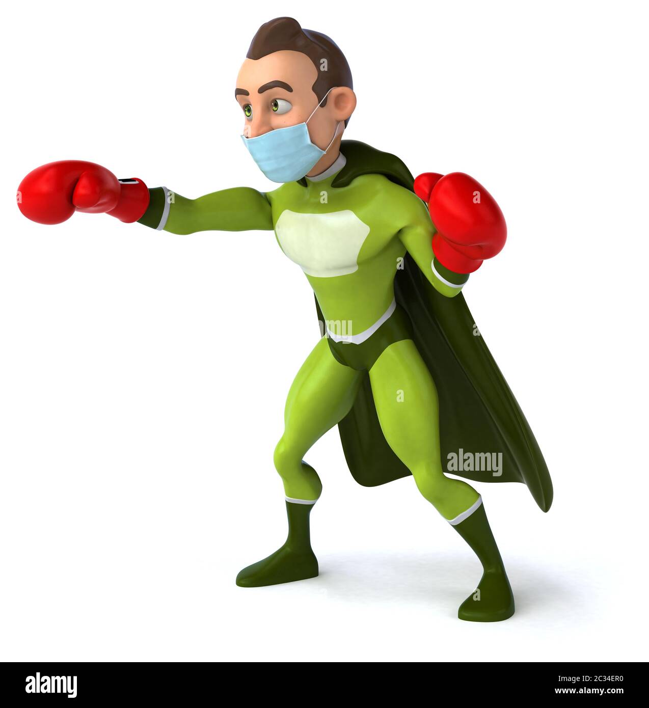 3D illustration of a cartoon character with a mask Stock Photo - Alamy