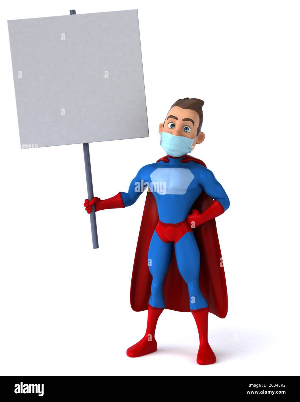 3D illustration of a cartoon character with a mask Stock Photo - Alamy