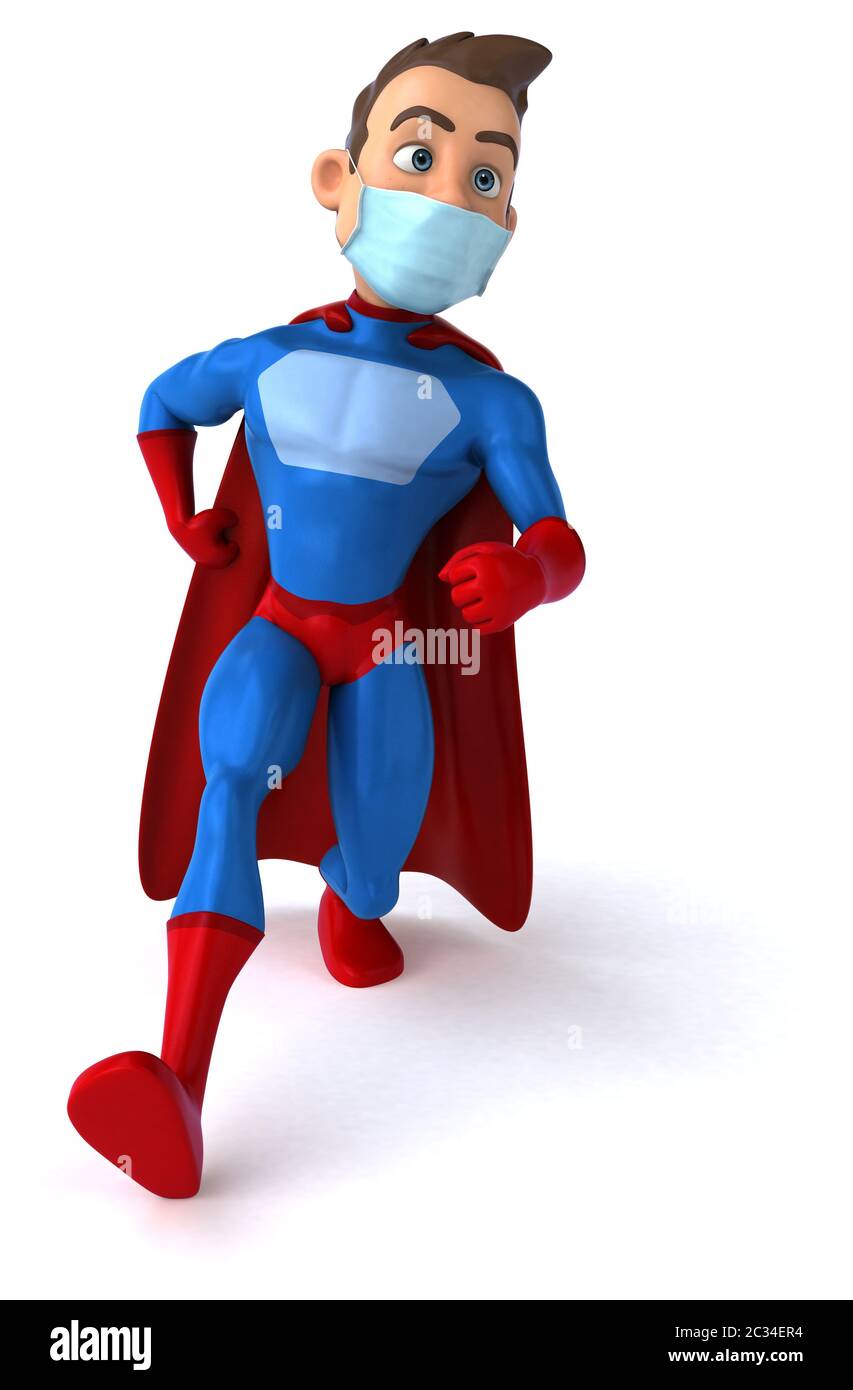 3D illustration of a cartoon character with a mask Stock Photo - Alamy