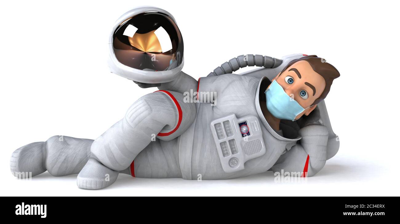 3D illustration of a cartoon character with a mask Stock Photo - Alamy