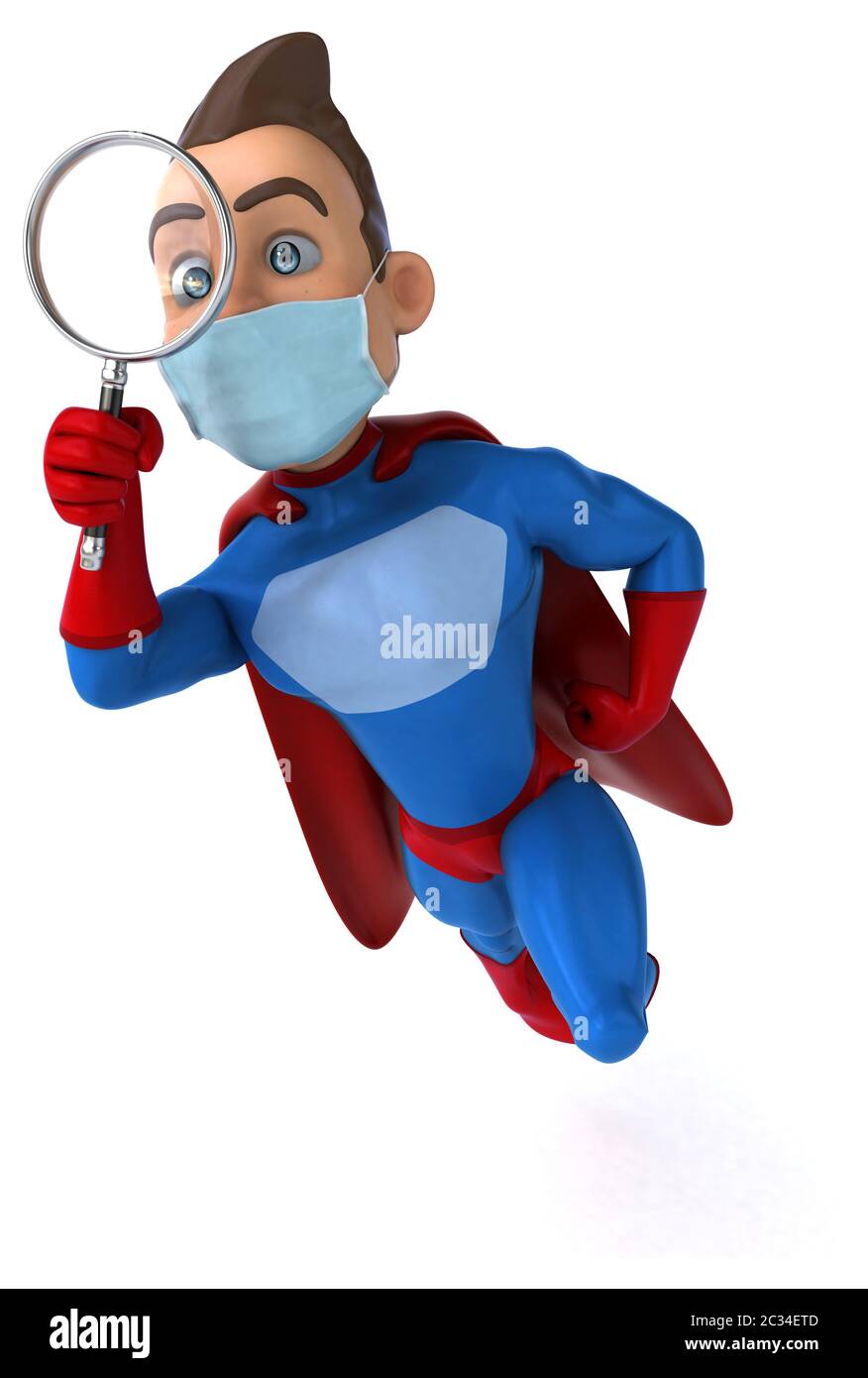 3D illustration of a cartoon character with a mask Stock Photo - Alamy