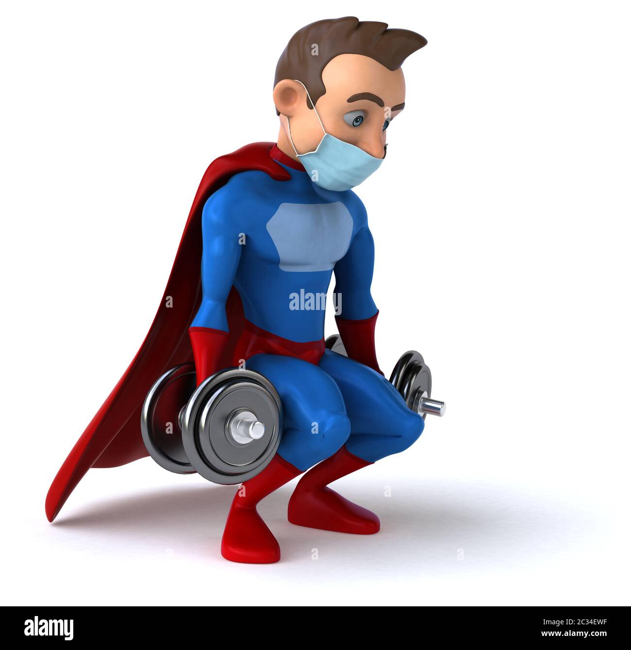 3D illustration of a cartoon character with a mask Stock Photo - Alamy