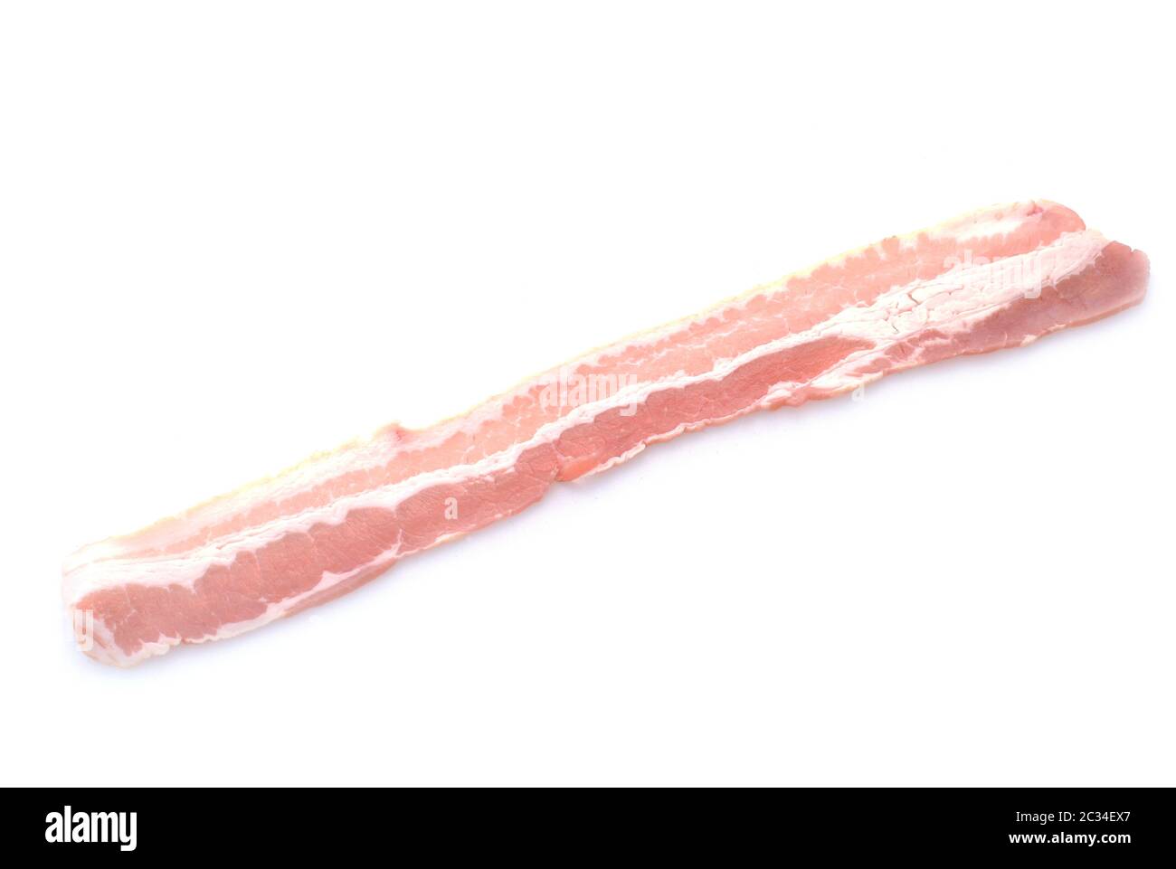 Raw Bacon Isolated On White Stock Photo - Alamy