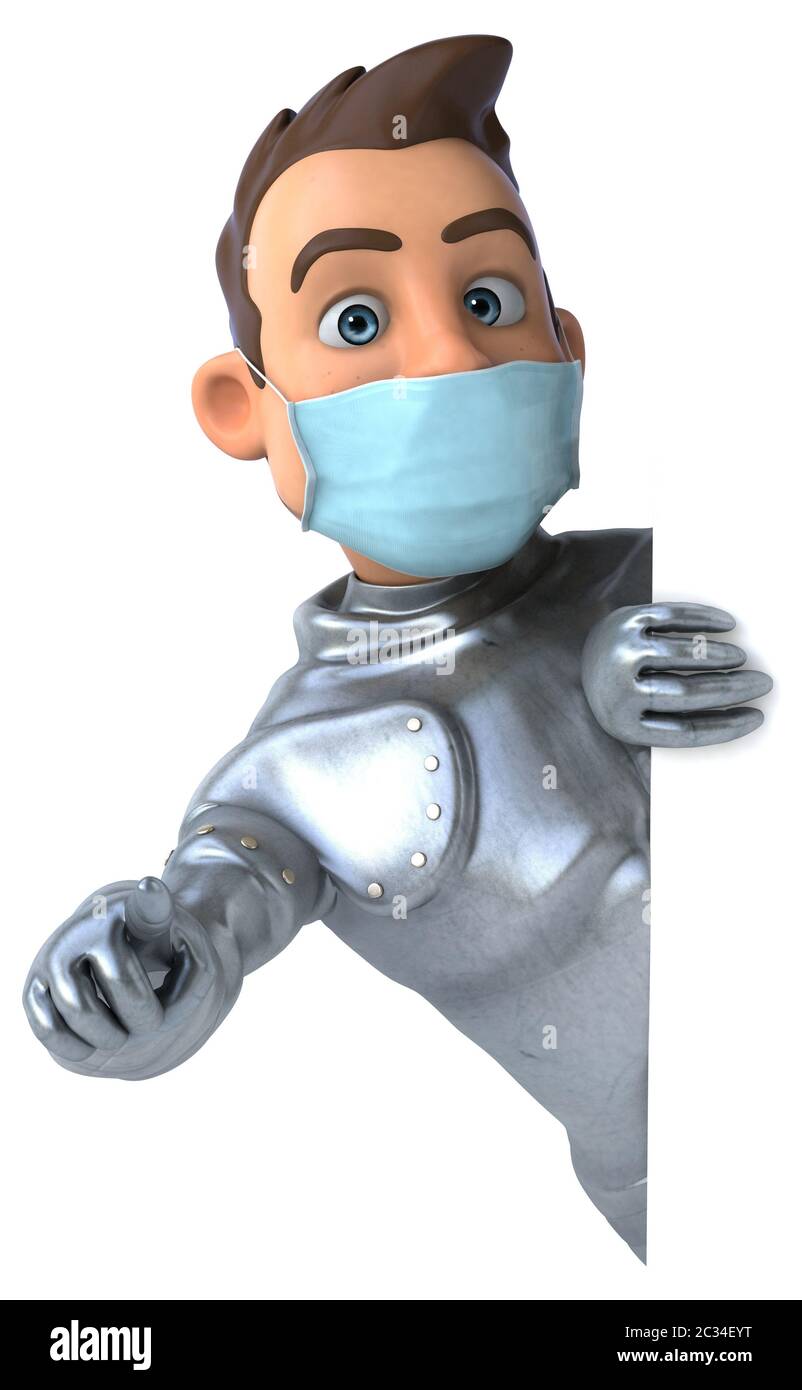 3D illustration of a cartoon character with a mask Stock Photo - Alamy
