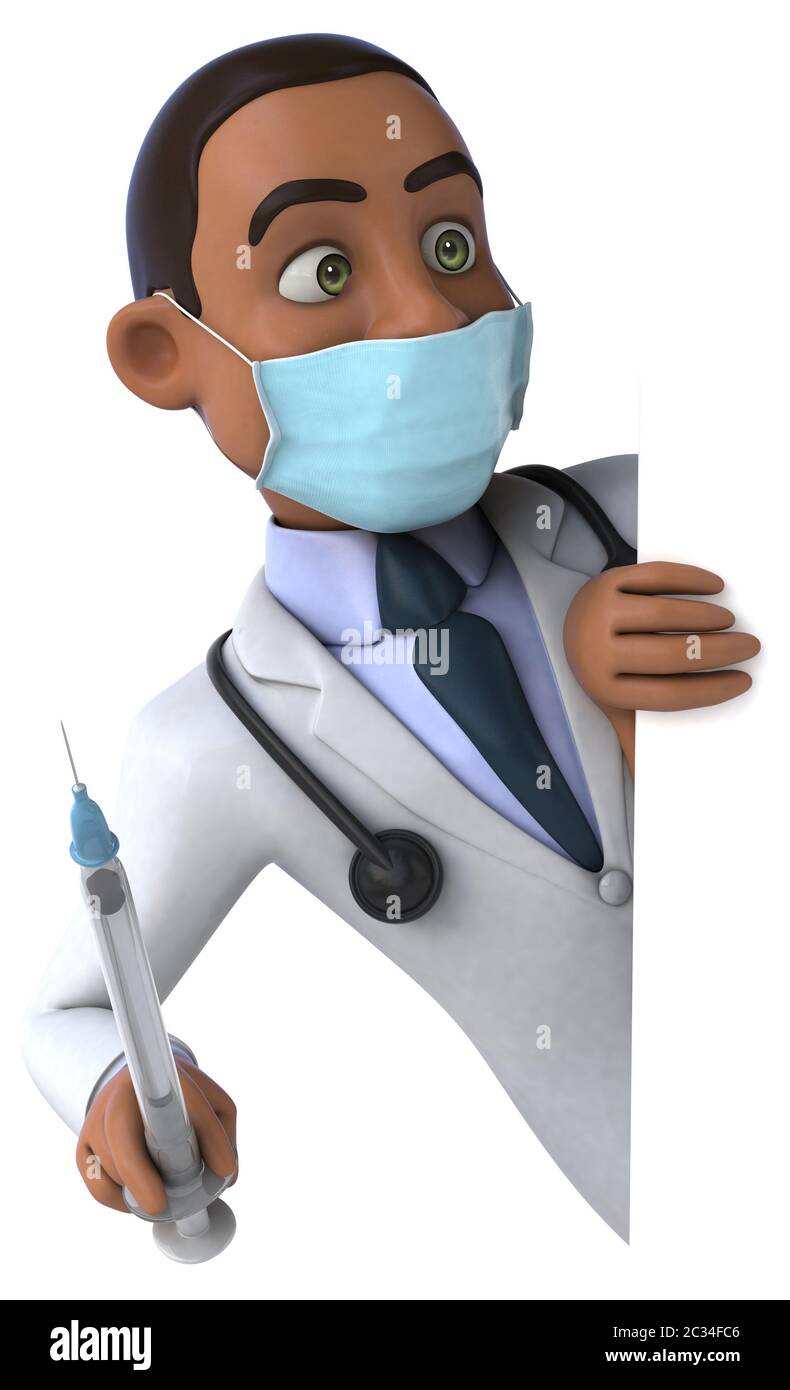 3D illustration of a cartoon character with a mask Stock Photo - Alamy