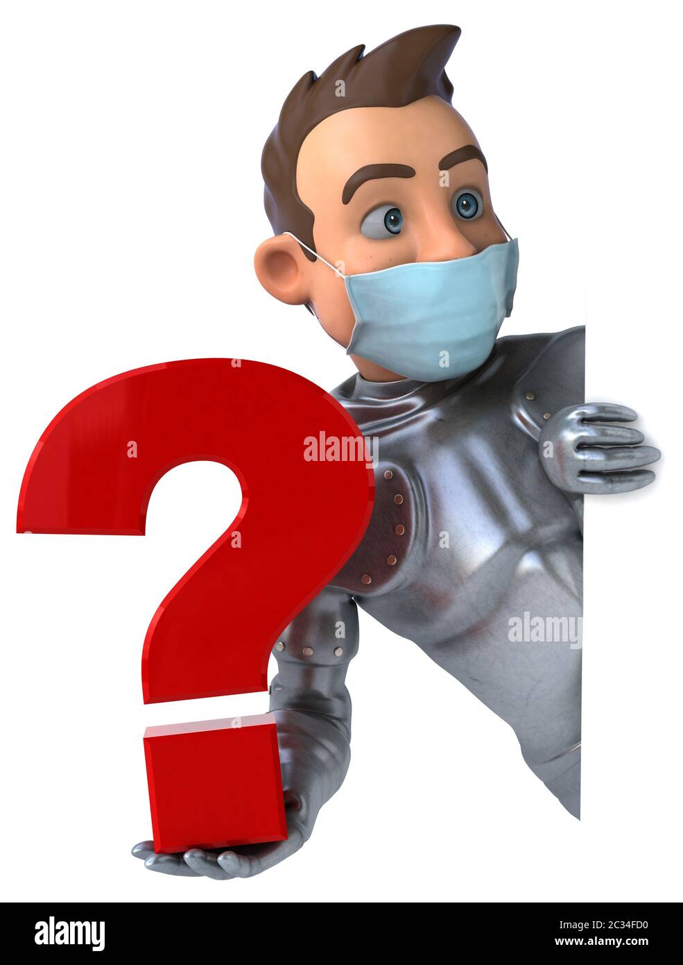 3D illustration of a cartoon character with a mask Stock Photo - Alamy