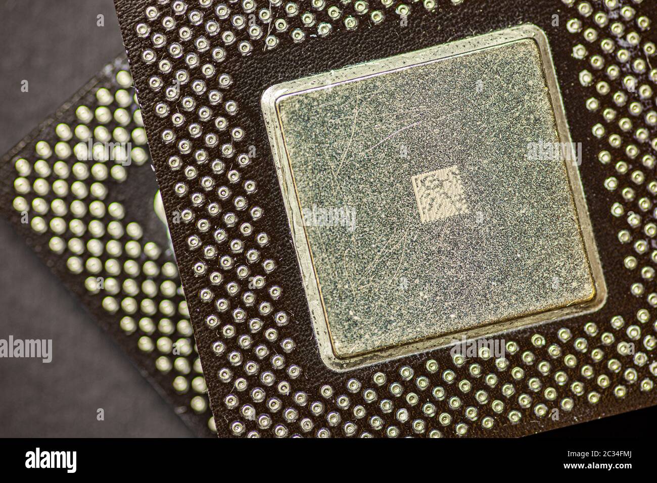 Processor chip detail with clearly visible construction and functional ...