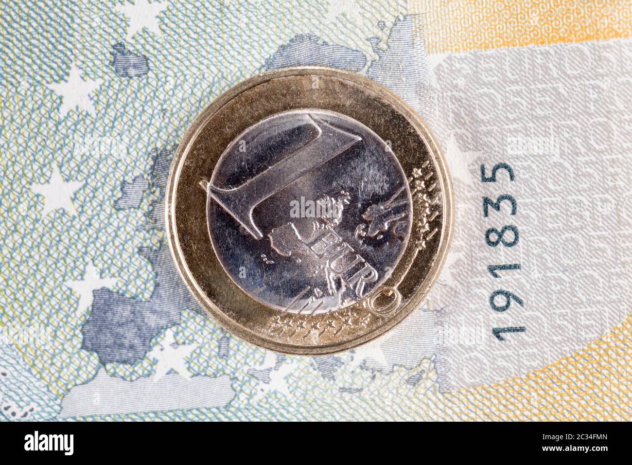 used old European coins, a close-up of metallic money with the ...