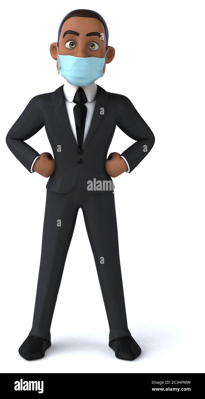 3D illustration of a cartoon character with a mask Stock Photo - Alamy