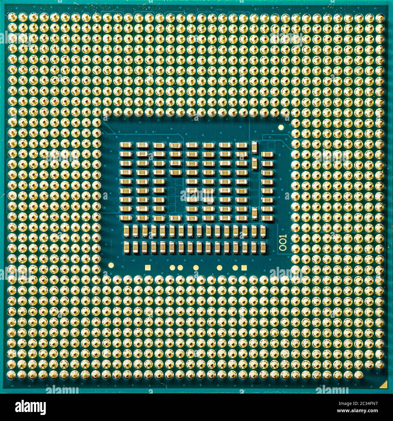 Processor chip detail with clearly visible construction and functional ...