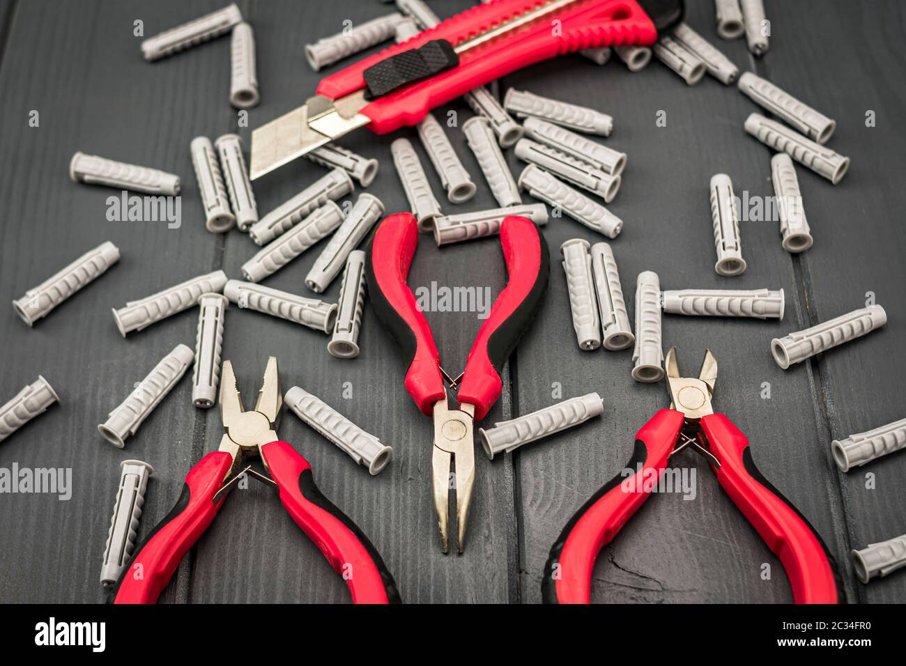 Set of tools for manual repair, construction or restoration work Stock ...