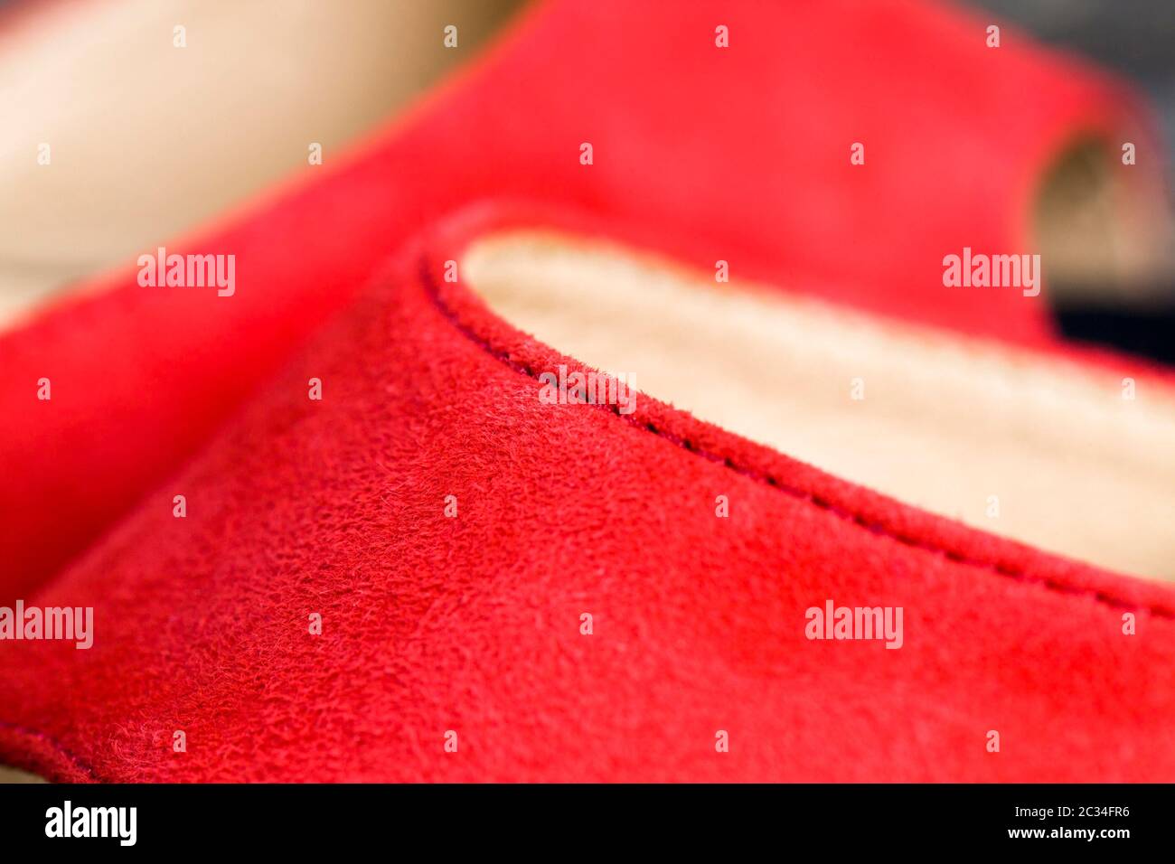 details of new shoes, close-up of natural leather and artificial ...