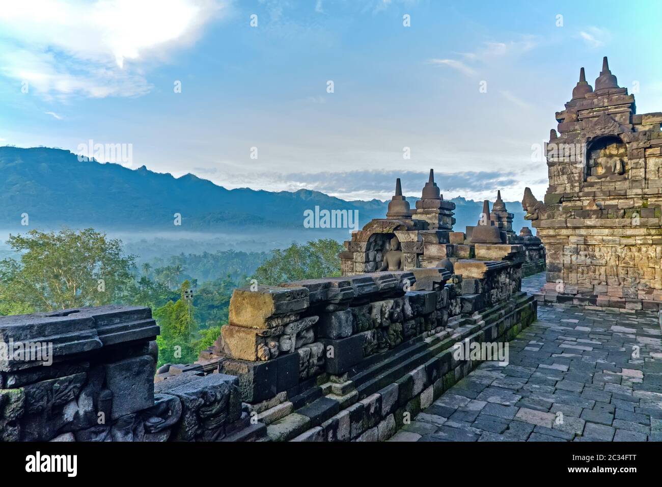 Terraces of Borobudur. Java. Indonesia Stock Photo - Alamy