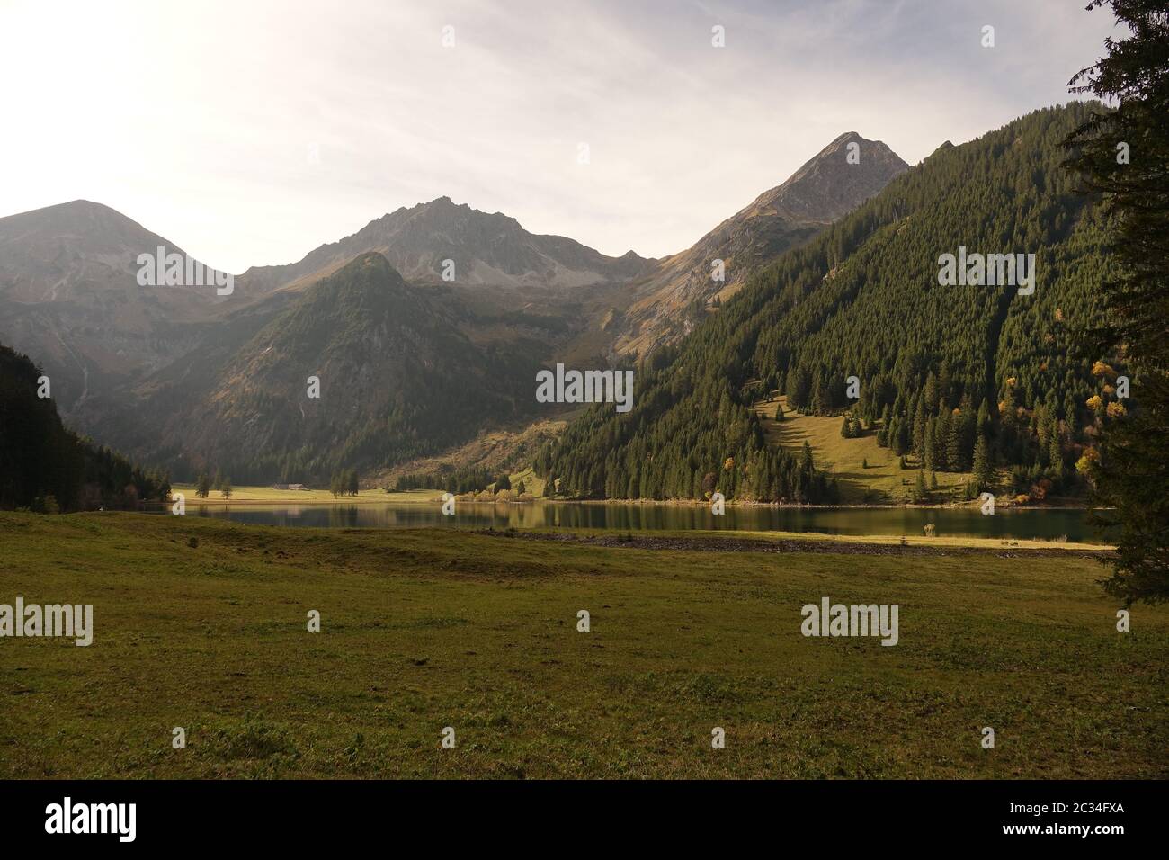on the lakeside in the Tyrolean mountains in Austria Stock Photo - Alamy