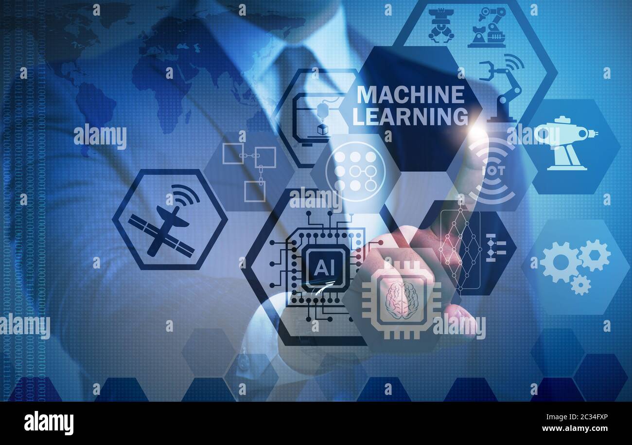 Machine learning computing concept of modern IT technology Stock Photo ...