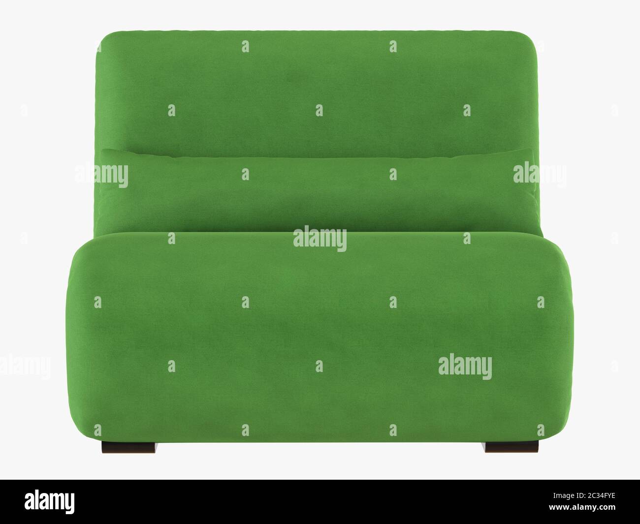 Soft green chair fabric front view 3d rendering Stock Photo - Alamy