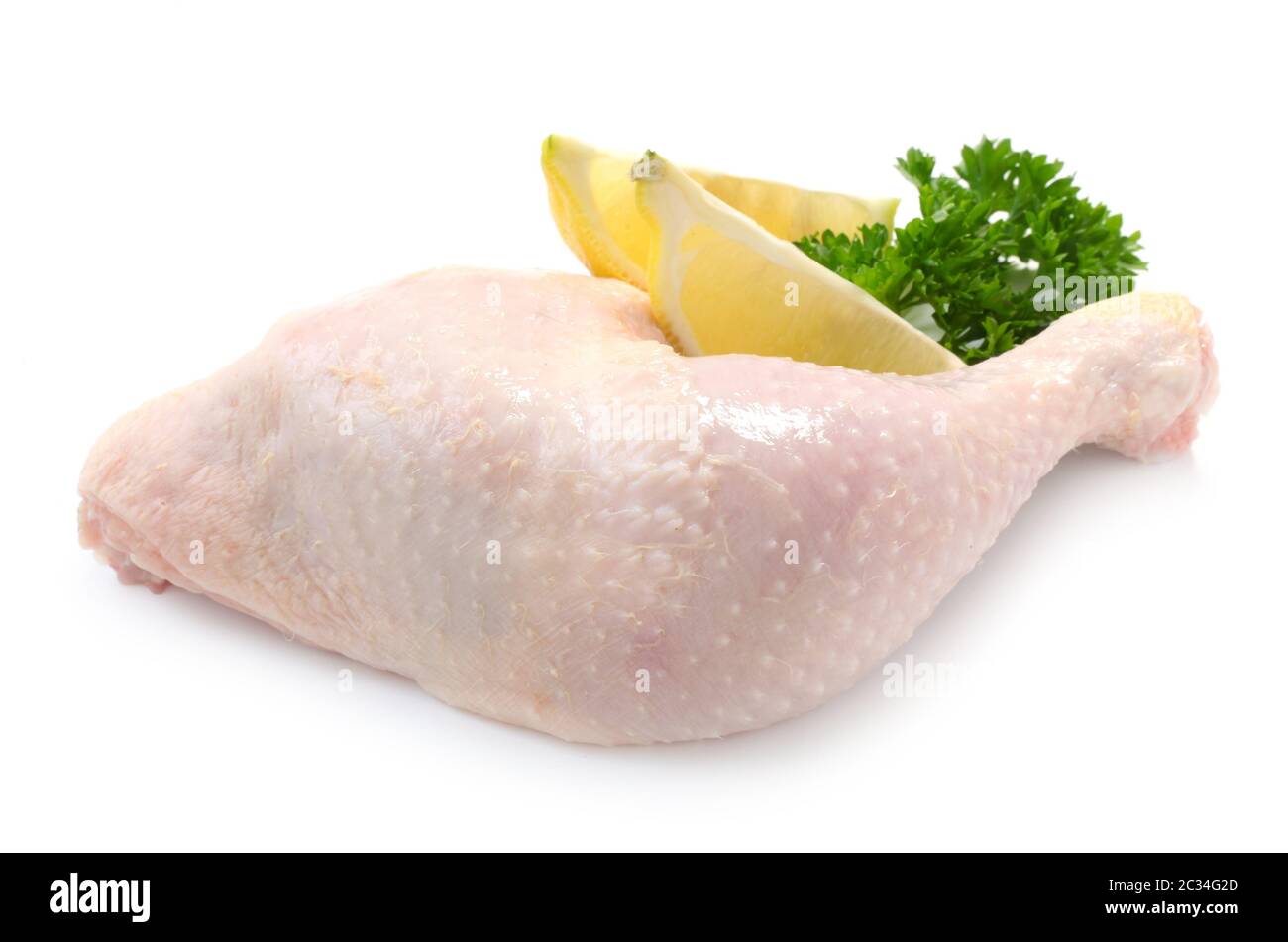 Raw Chicken Leg Isolated On White Stock Photo - Alamy