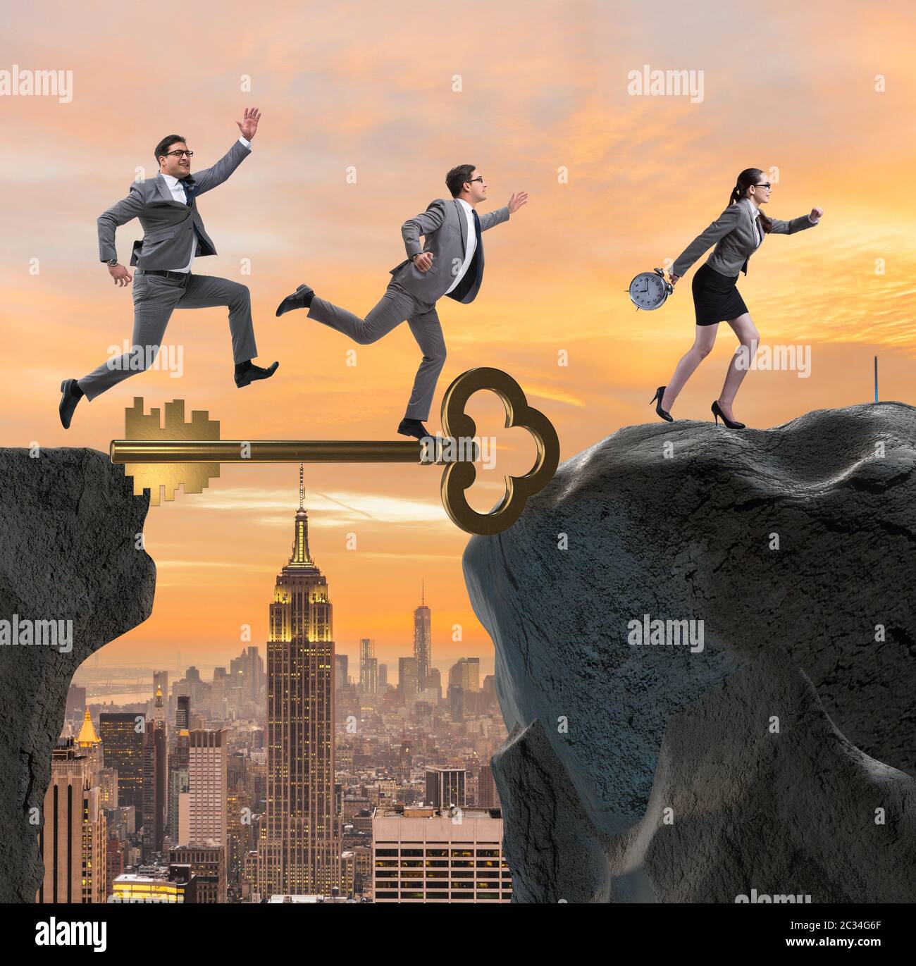 Concept with key to success illustration Stock Photo - Alamy