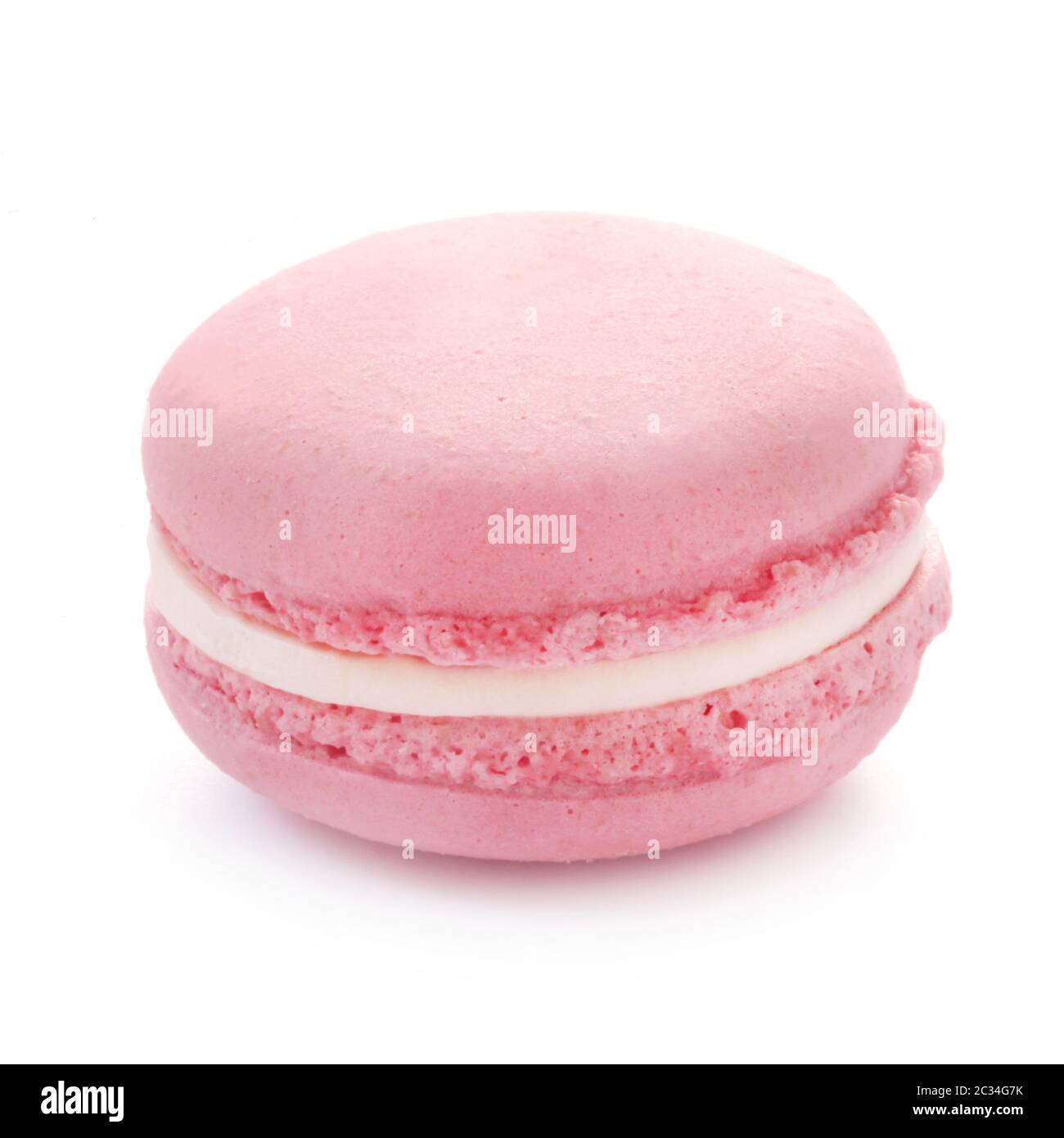Pink Macaron Isolated On White Stock Photo - Alamy