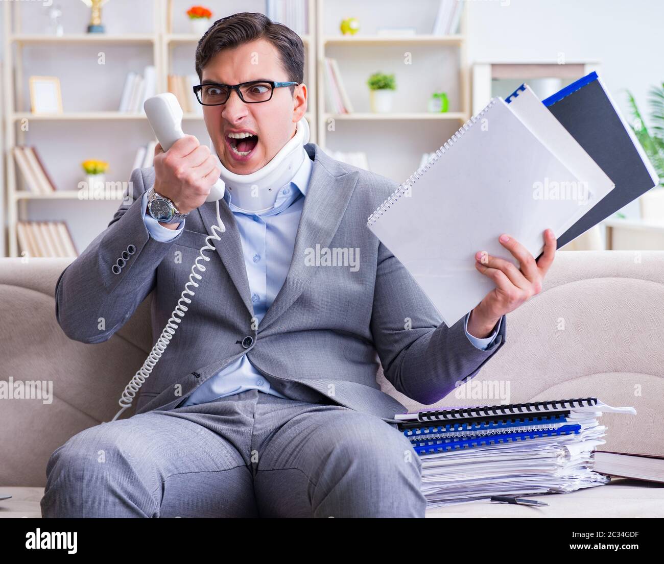 Sick man calling work hi-res stock photography and images - Alamy