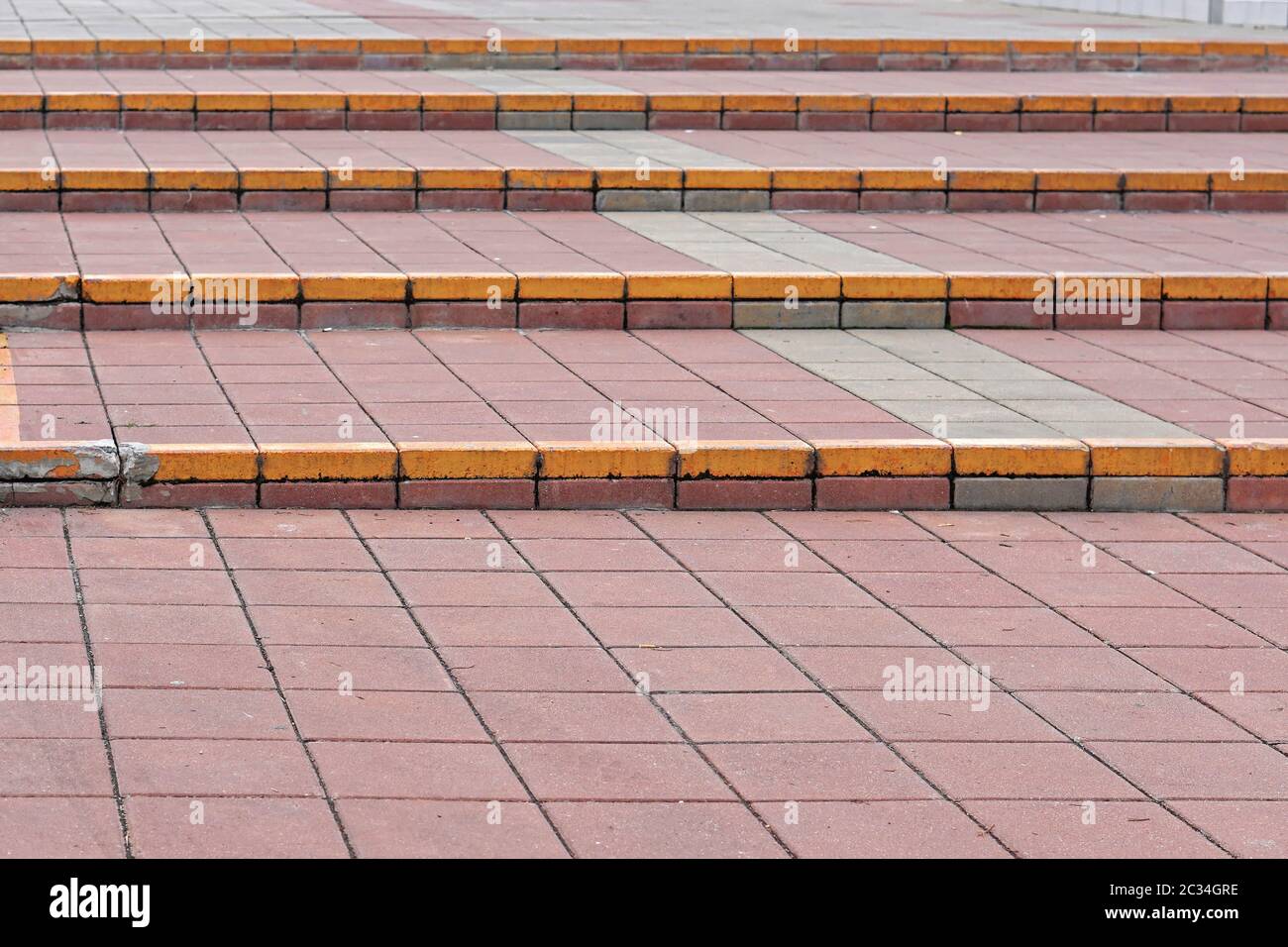 Outdoor steps with tiles pavement Stock Photo - Alamy