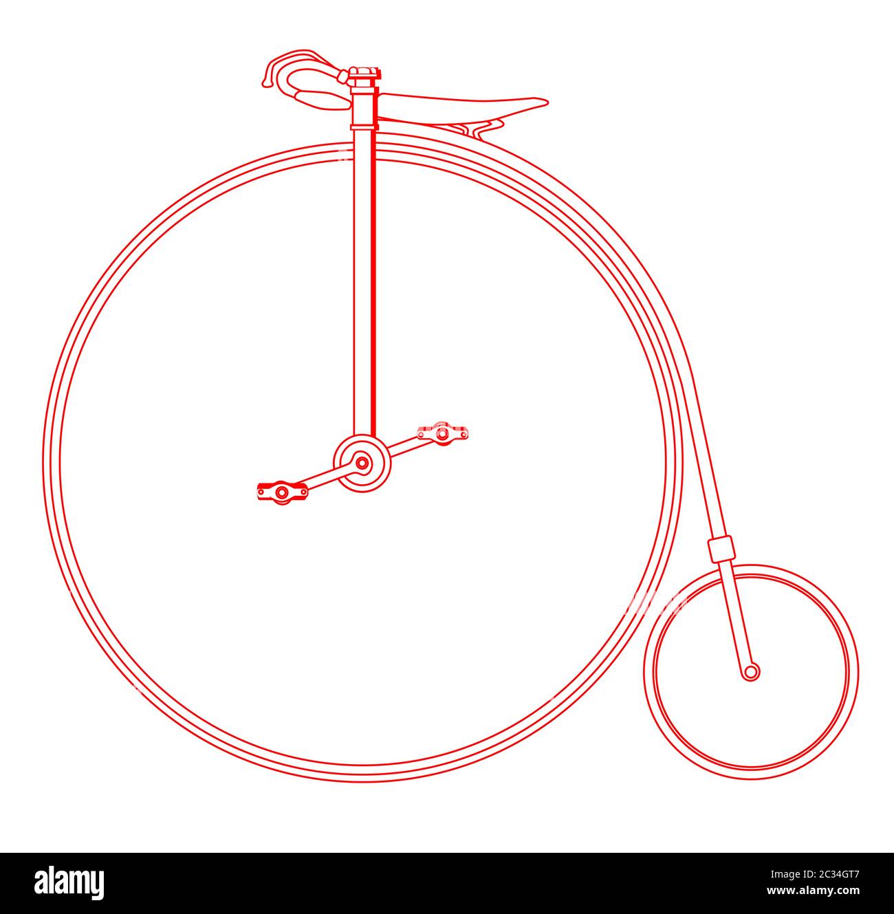 Outline drawing of a bicycle Cut Out Stock Images & Pictures - Alamy