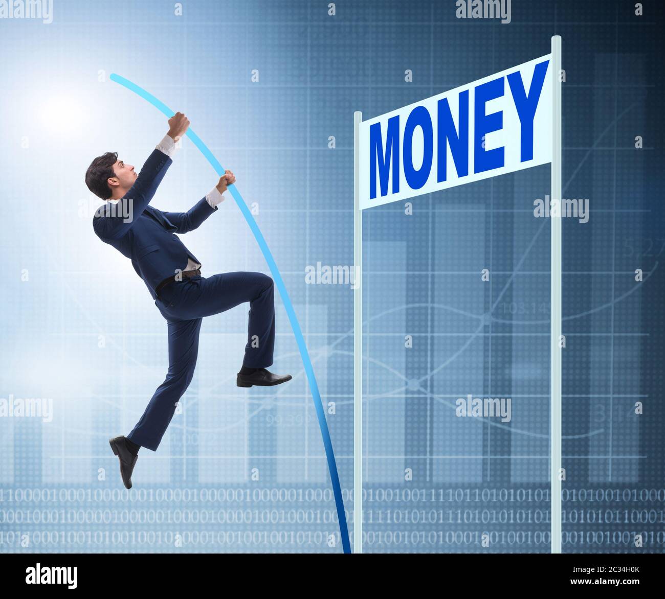 Businessman jumping pole vault business hi-res stock photography and ...