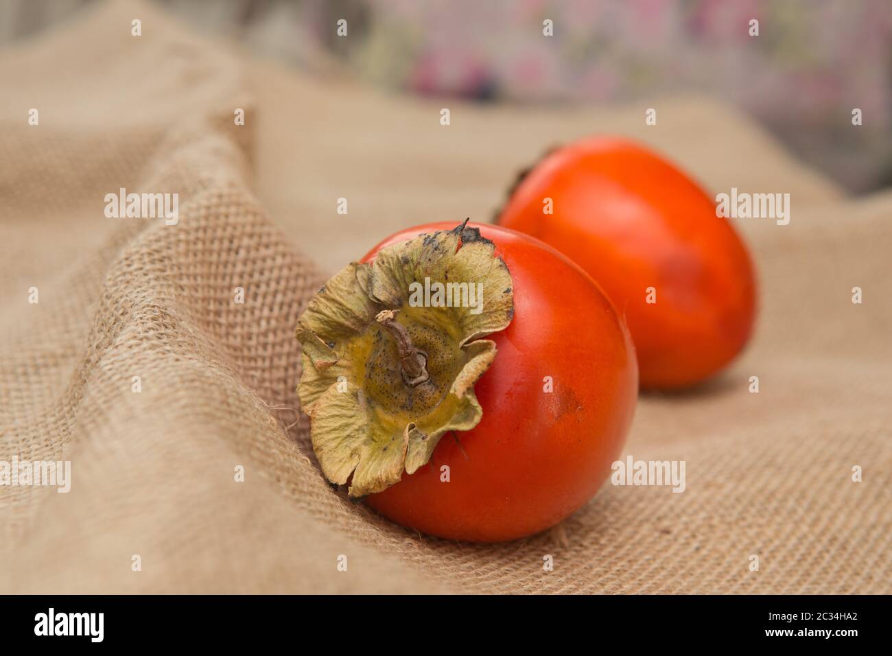 Fresh ripe persimmons on hi-res stock photography and images - Alamy
