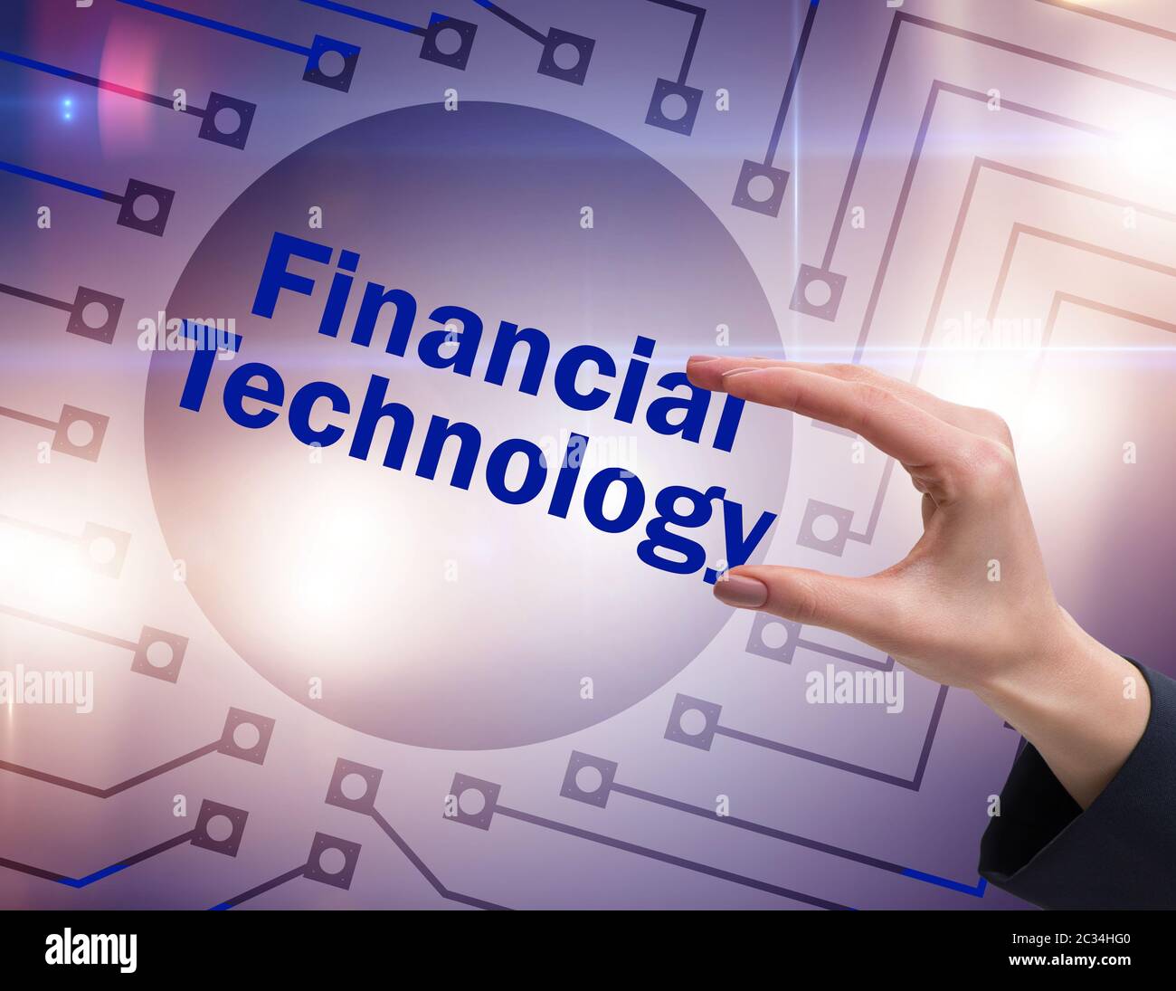 Hand holding financial technology fintech concept Stock Photo - Alamy