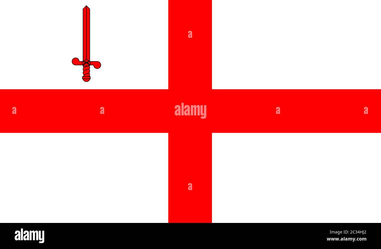 The flag of the City of London England in red and white Stock Photo - Alamy