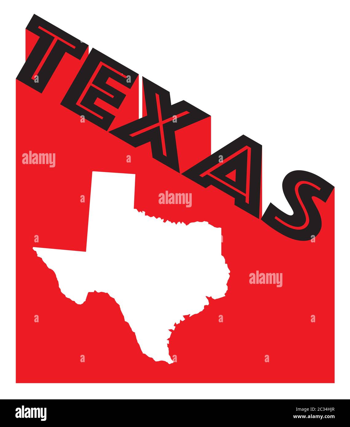 Text in red and white proclaiming Texas with a shadow backdrop with a ...