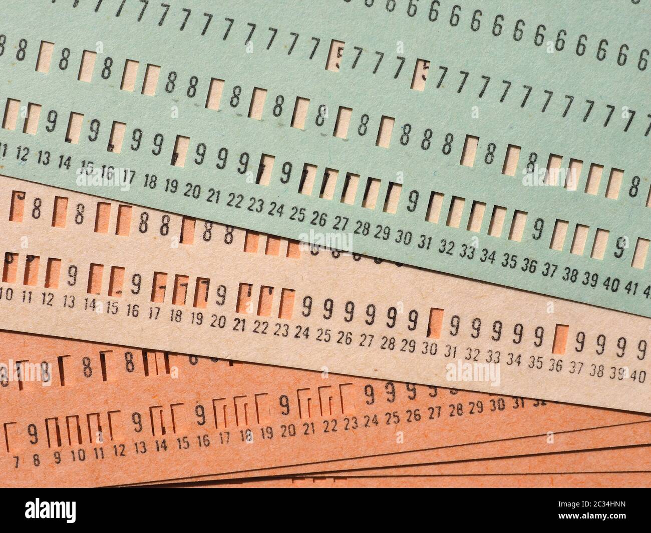 vintage punched card for computer data storage and programming Stock ...
