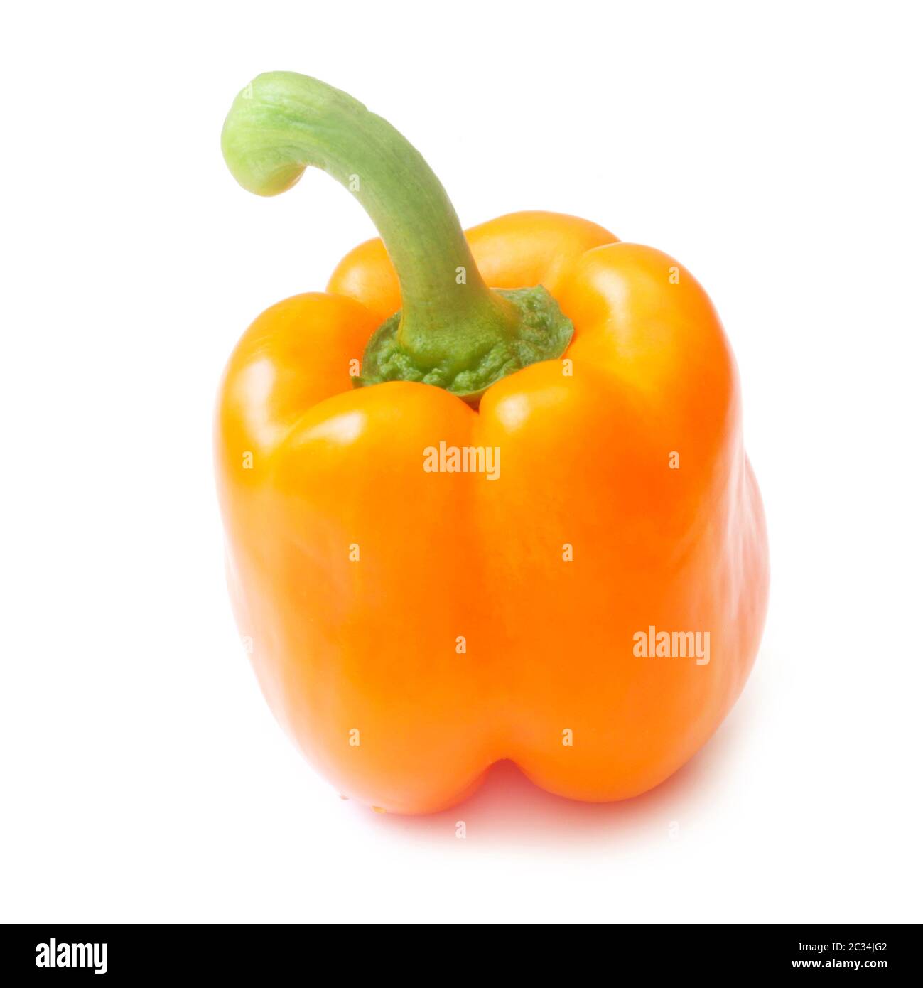 Orange Bell Pepper Isolated On White Stock Photo - Alamy