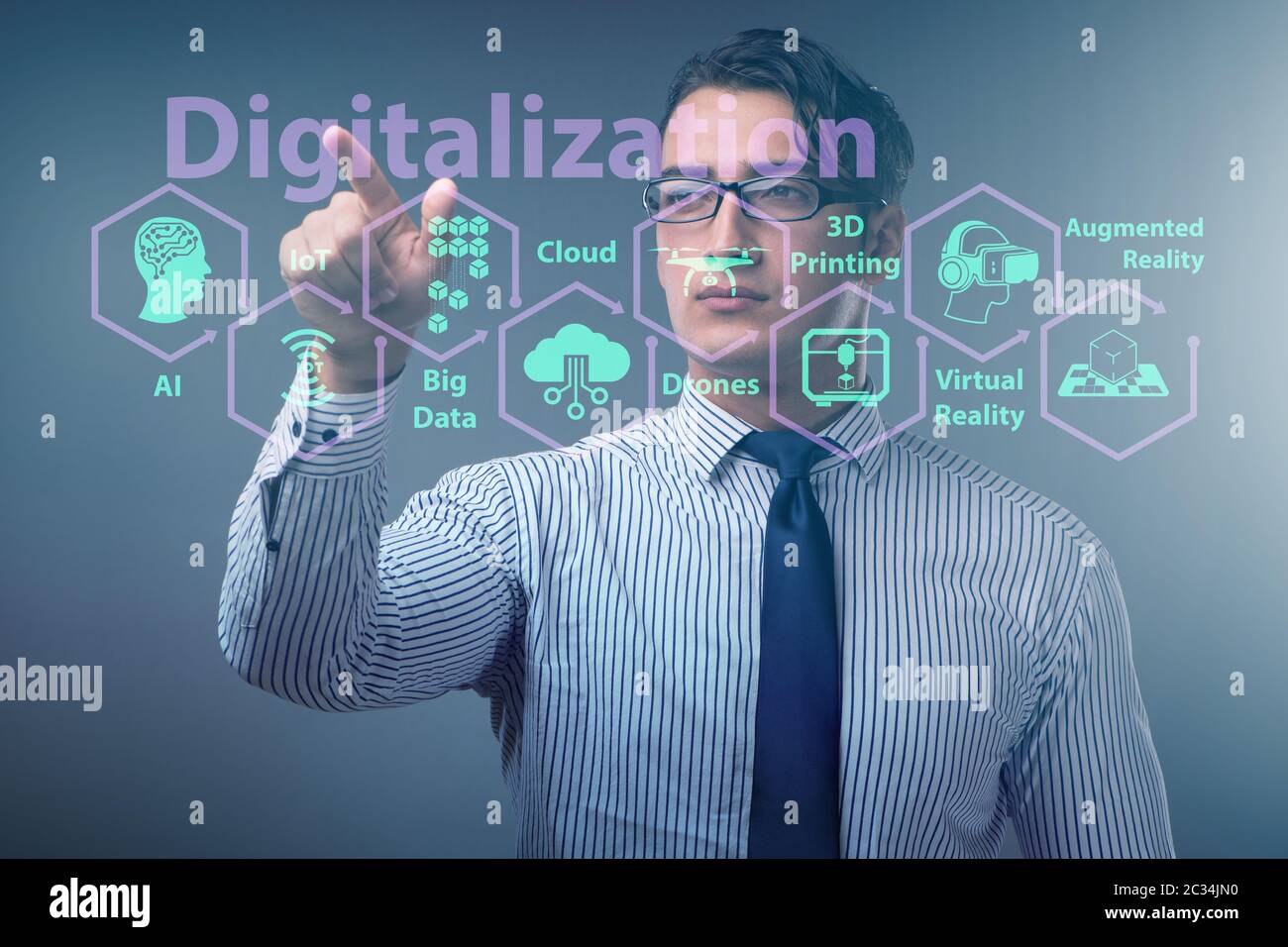 Digital transformation and digitalization technology concept Stock ...