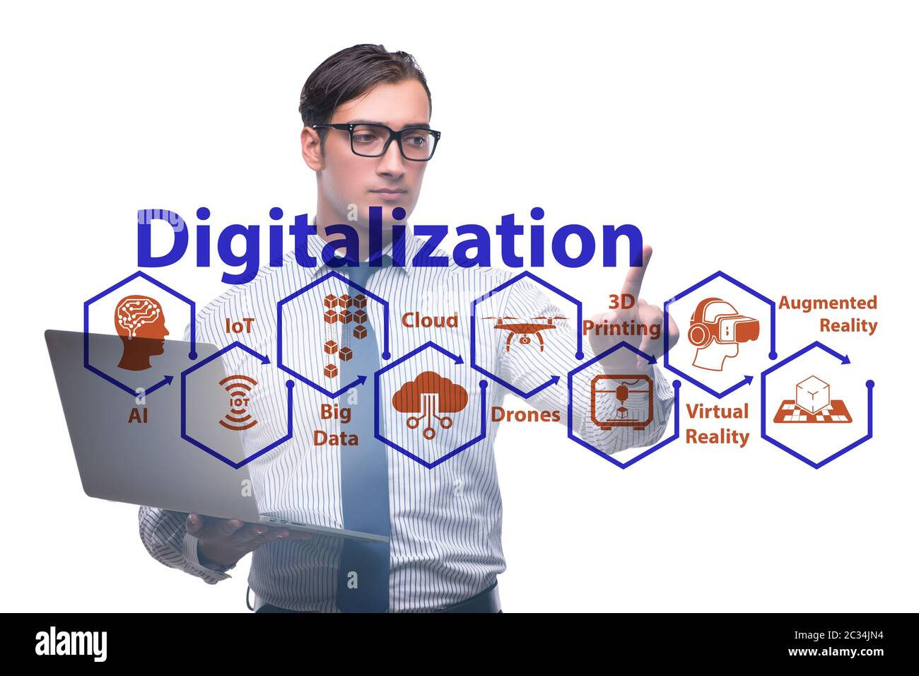 Digital transformation and digitalization technology concept Stock ...