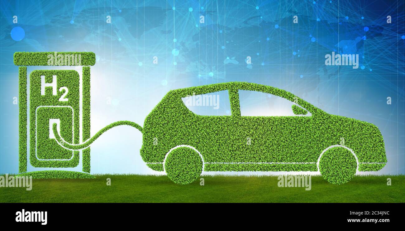 Hydrogen car concept - 3d rendering Stock Photo - Alamy