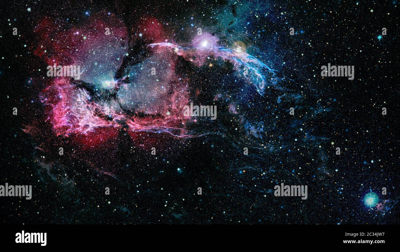 Star explosion in a galaxy of an unknown universe. Elements of this ...