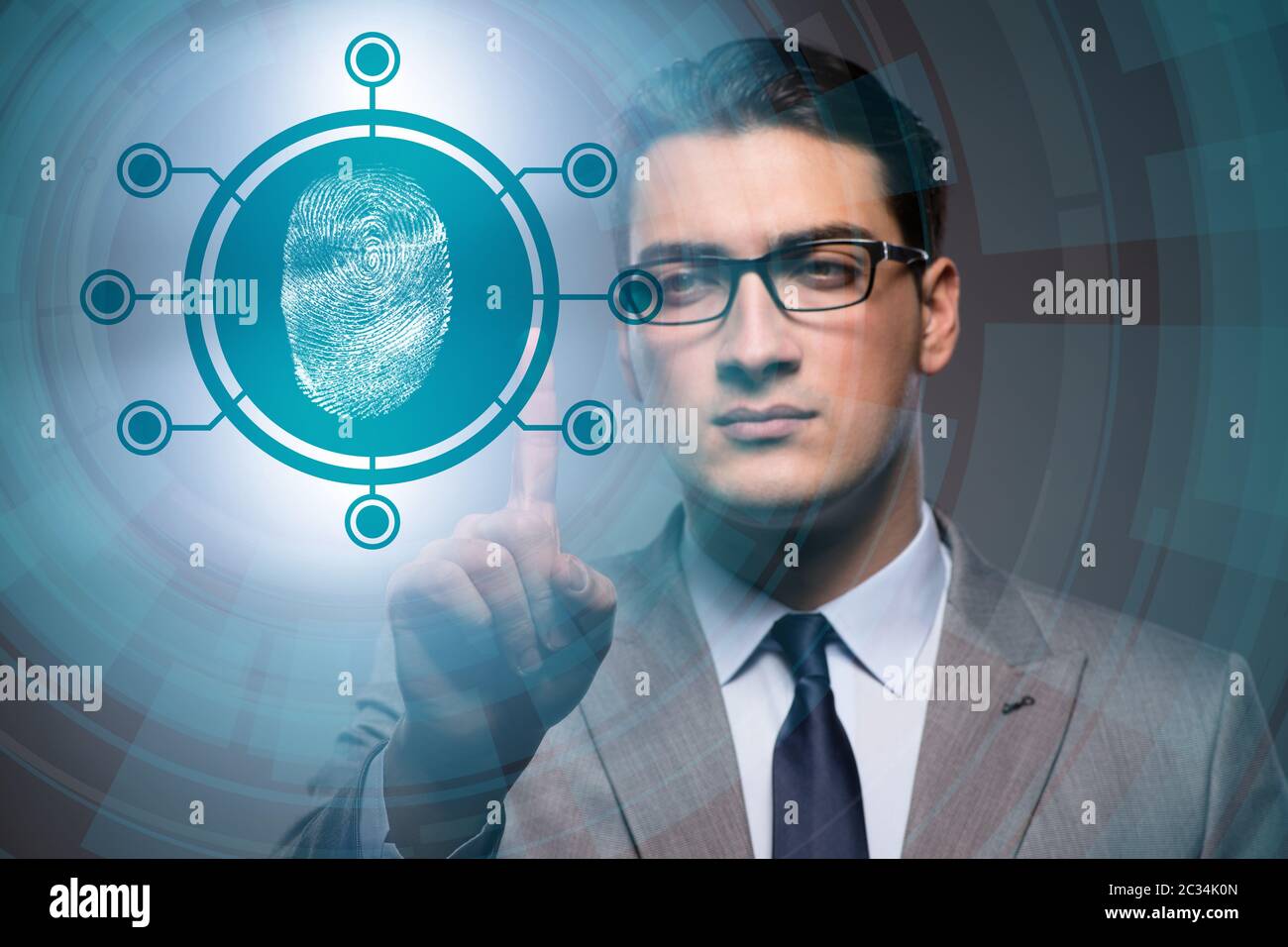 Biometrics security access concept with fingerprint Stock Photo - Alamy
