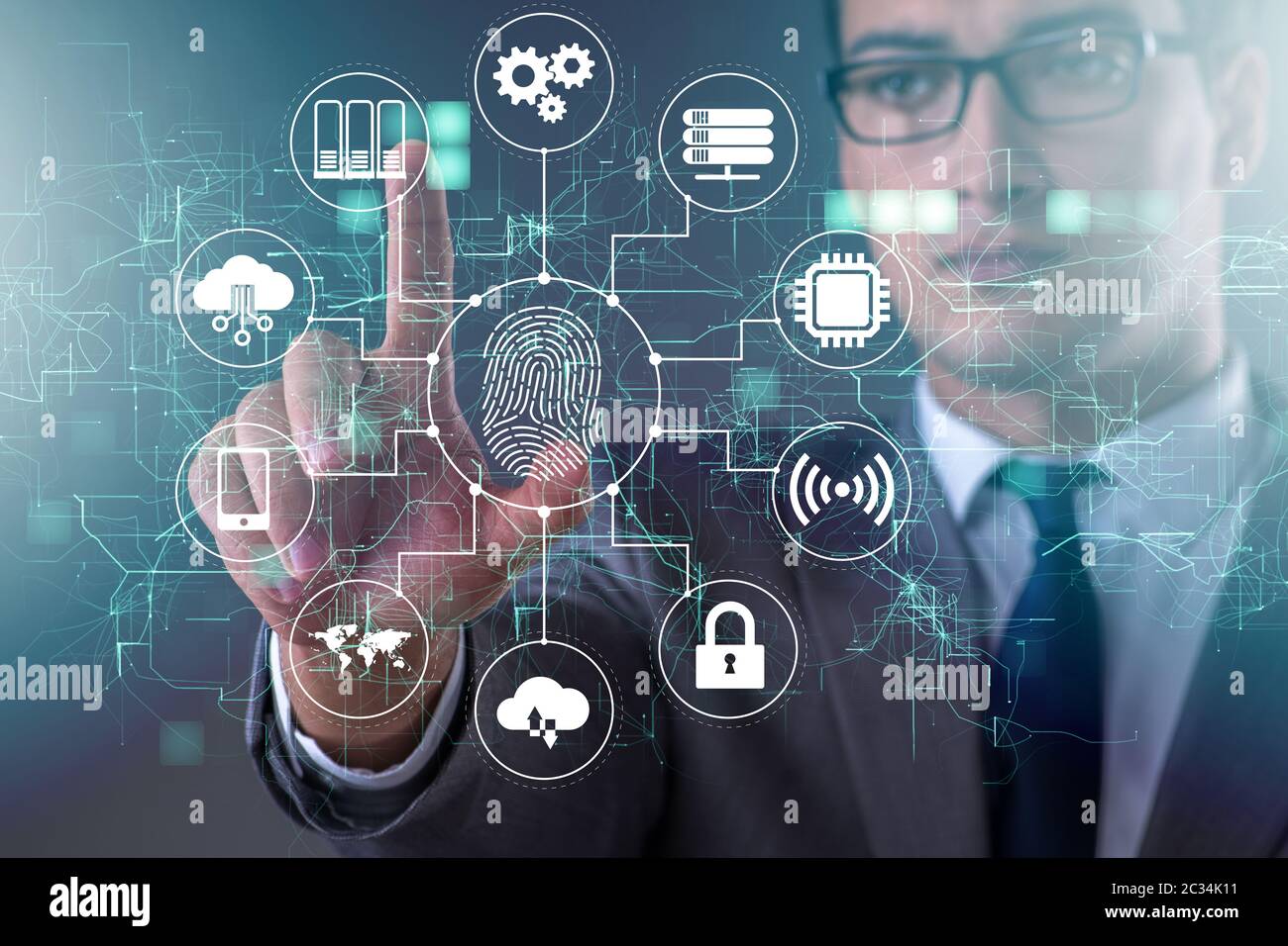 Biometrics security access concept with fingerprint Stock Photo - Alamy