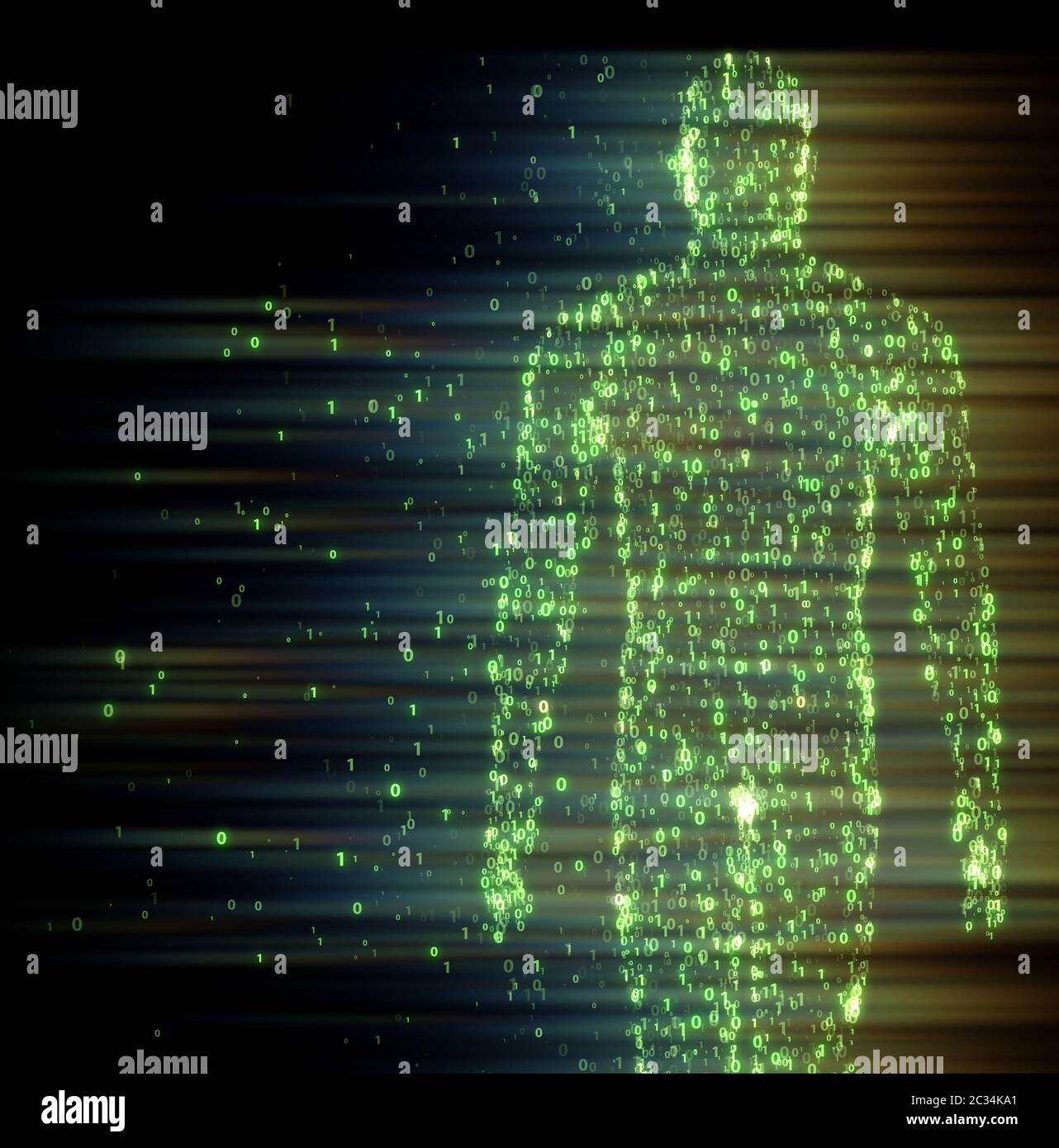 Binary man made of zeros and ones in computing concept Stock Photo - Alamy